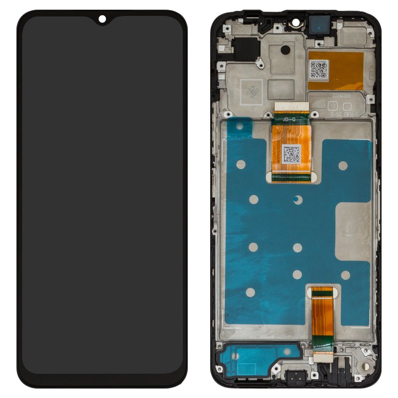 LCD compatible with Huawei Honor X6b, (black, with frame, Original (PRC ...